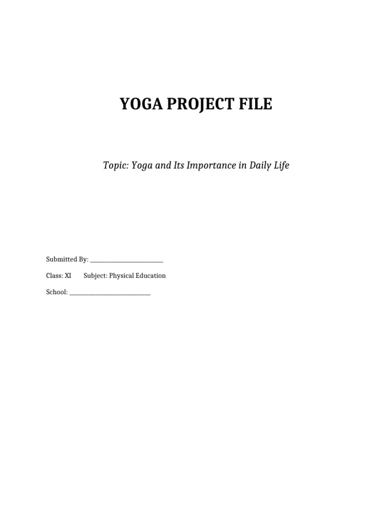 Importance of Yoga in Daily Life | PDF | Asana | Yoga