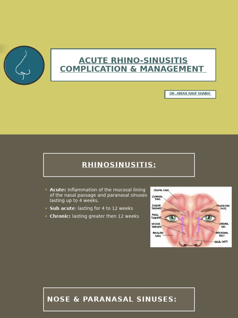 Acute Rhinosinusitis: Causes & Management | PDF | Mucus | Clinical Medicine