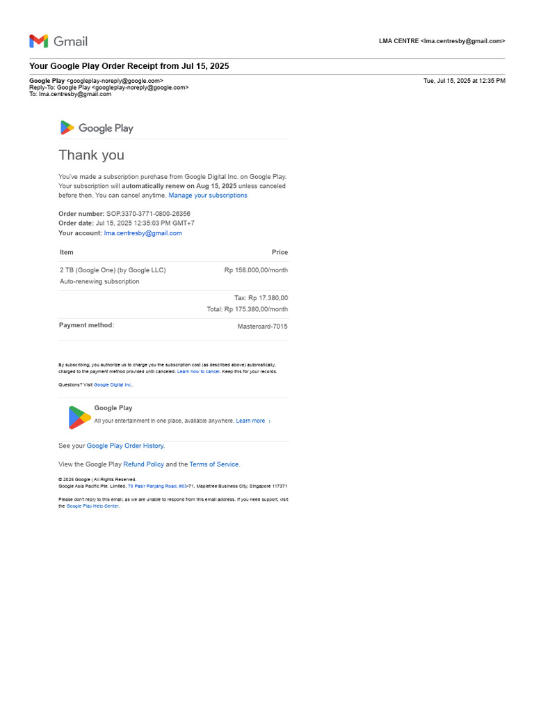 Gmail - Your Google Play Order Receipt From Jul 15, 2025 | PDF