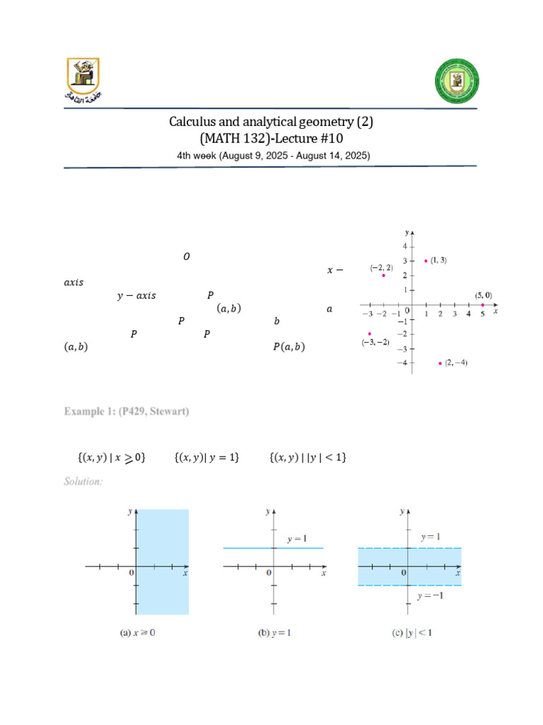 Math - 132 - Lecture 10 | PDF | Coordinate System | Cartesian ...