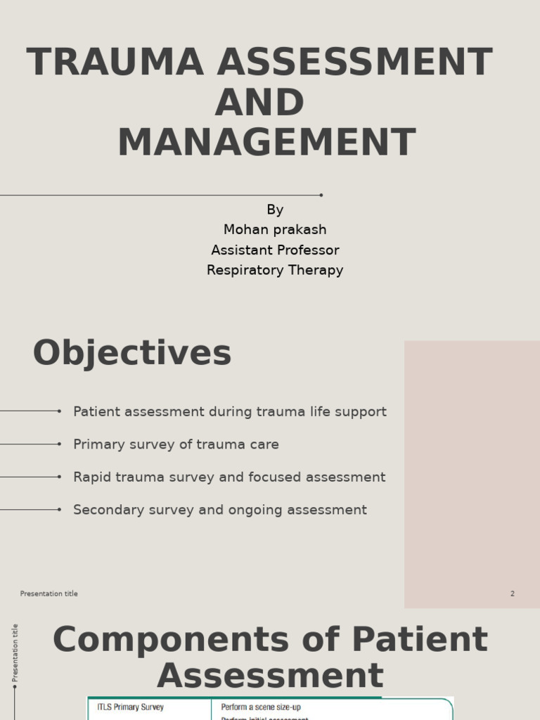 Trauma Assessment and Management | PDF | Major Trauma | Diseases And ...
