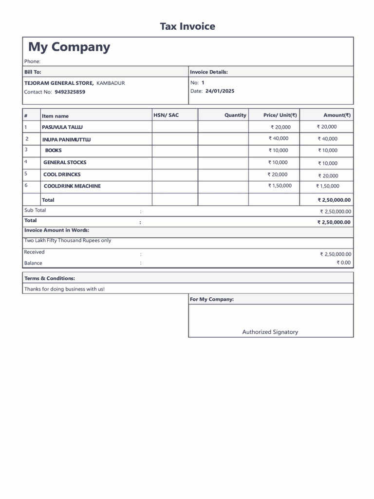 Tailoring Bill | PDF