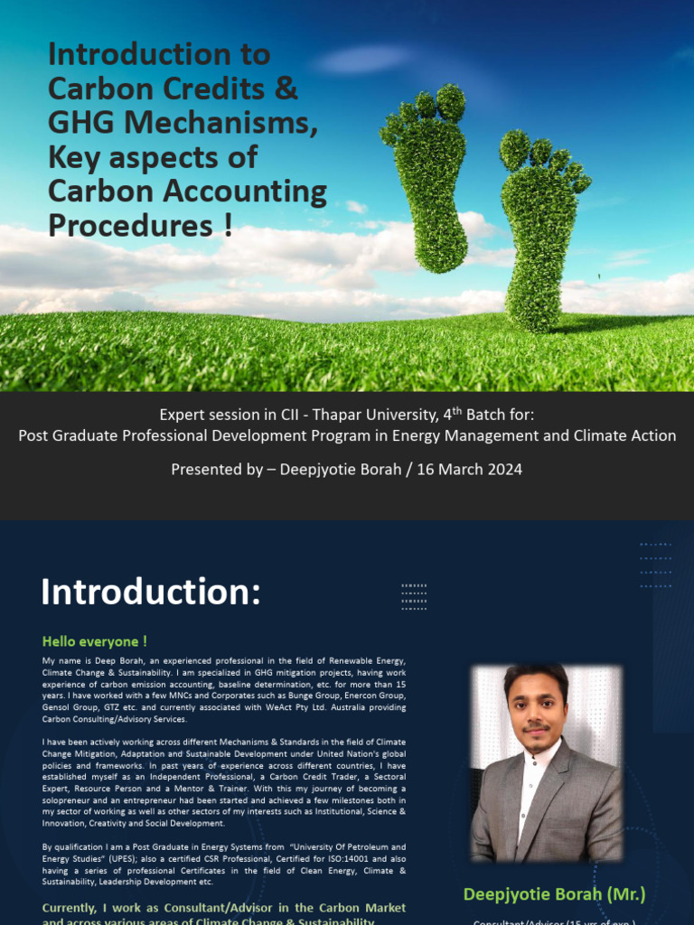 Lecture 7 - PGEC 103 Introduction to Carbon Credits & GHG Mechanisms ...