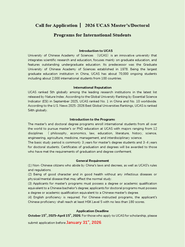 3 2026 UCAS Master's and Doctoral Programs For International Students ...