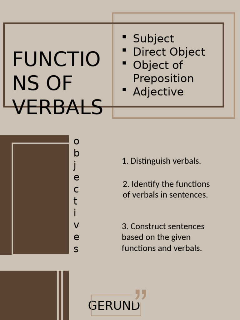 W2 Functions of Verbals | PDF | Adjective | Language Mechanics