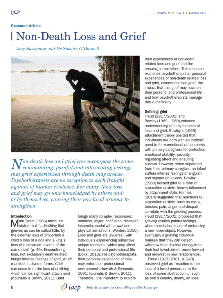Psychotherapists' Non-Death Grief Insights | PDF | Grief | Psychotherapy