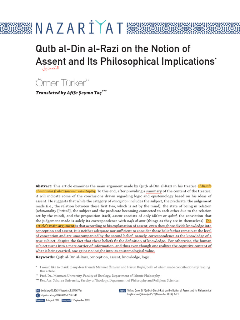 The Notion of Assent and Its Philosophical Implications | PDF | Reality ...