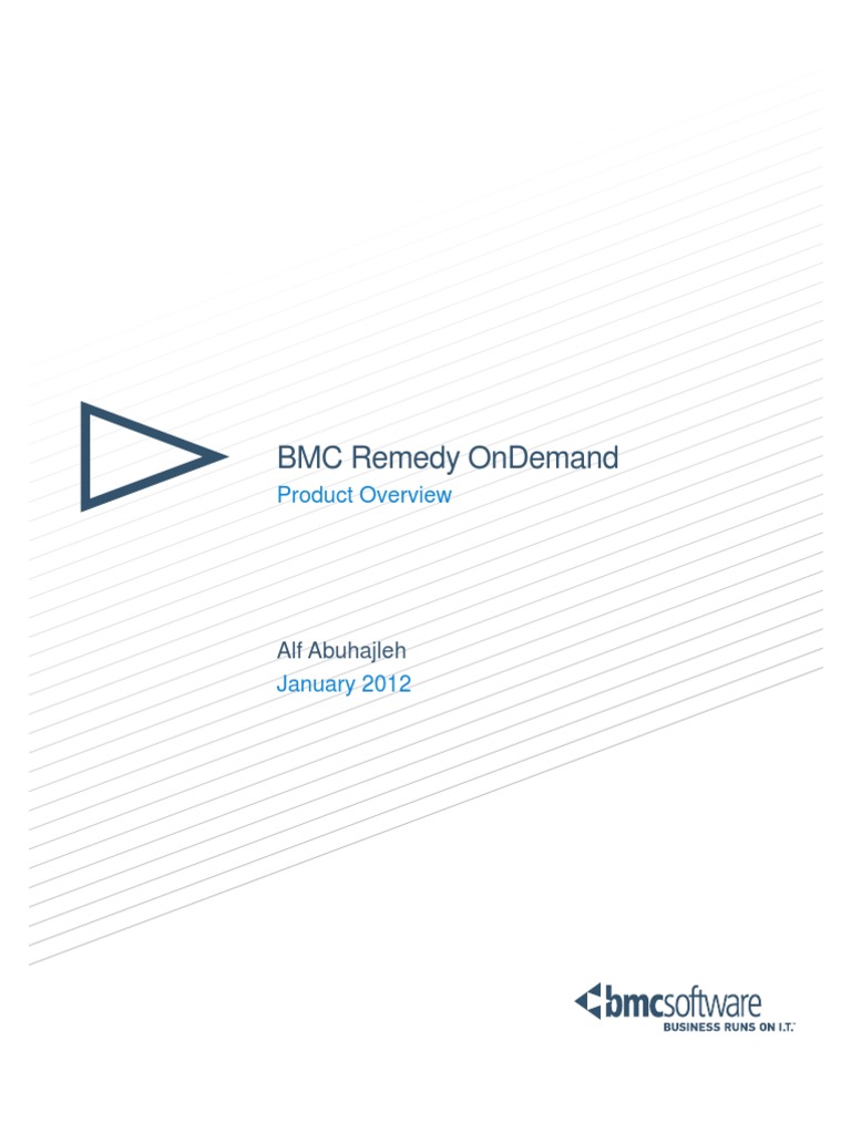 BMC Remedy OnDemand - Product Overview | PDF | Cloud Computing ...