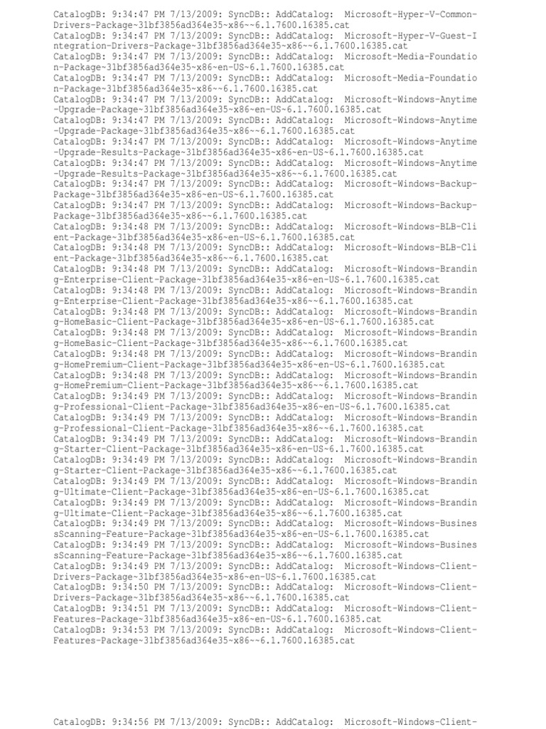 Windows Package Catalog Sync Log | PDF | Computers