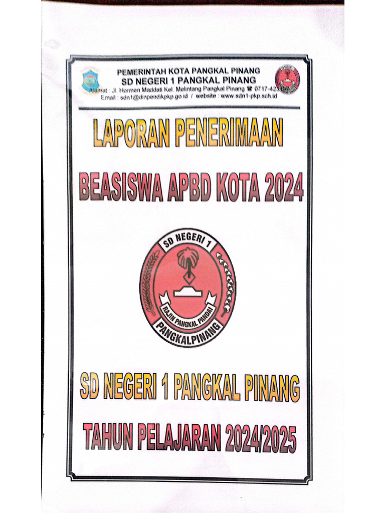 Contoh Laporan Penerimaan Beasiswa Apbd Tahun 2025 | PDF