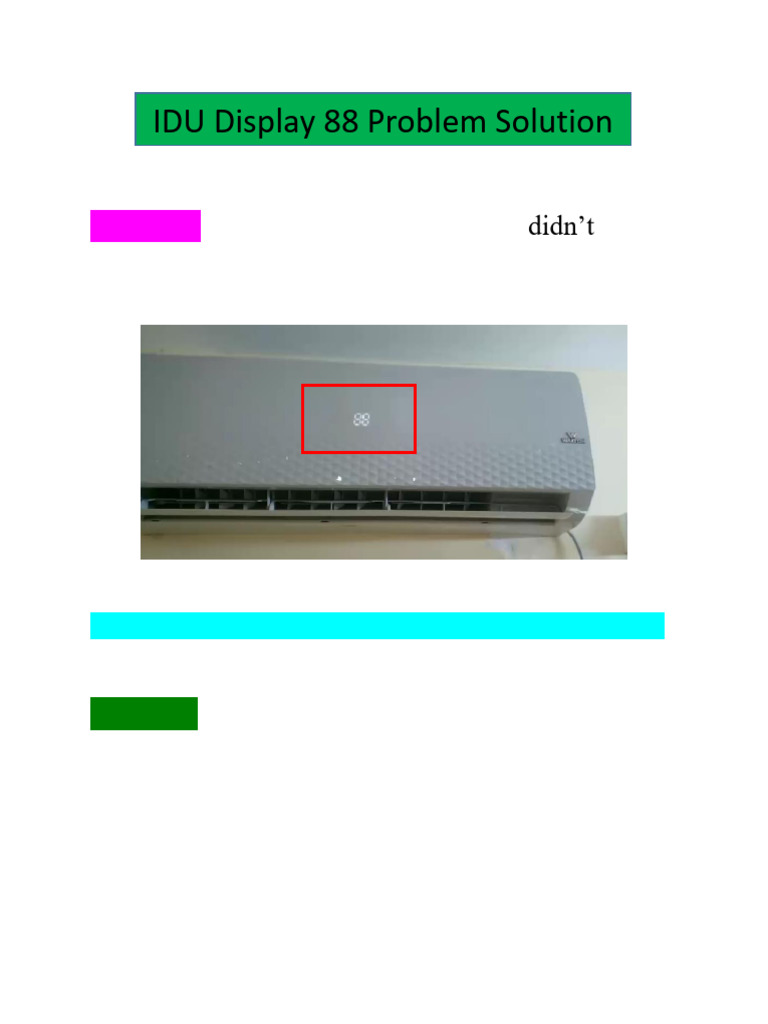IDU Display 88 Problem Solution | PDF