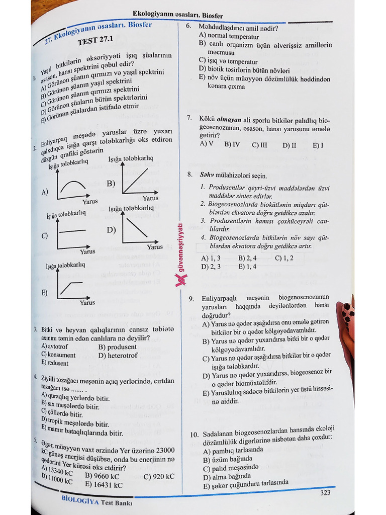 Biologiya Test | PDF