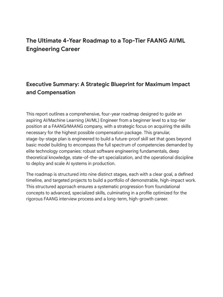 FAANG AI/ML Career Roadmap Guide | PDF | Computing | Software Engineering