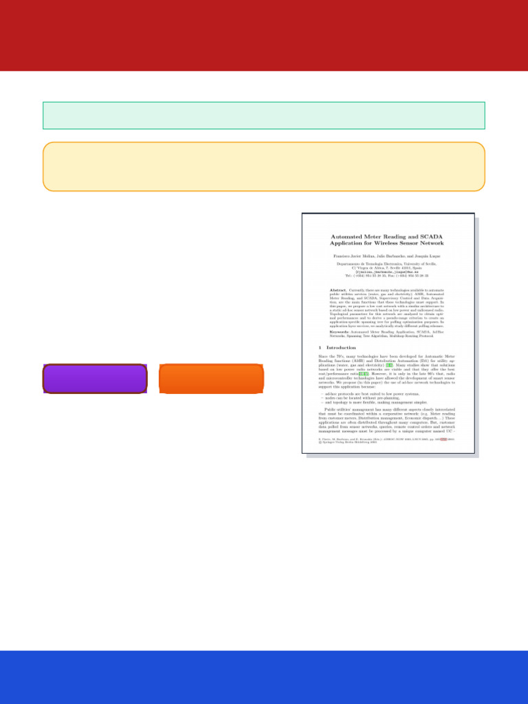 Automated Meter Reading and SCADA Application for Wireless Sensor ...