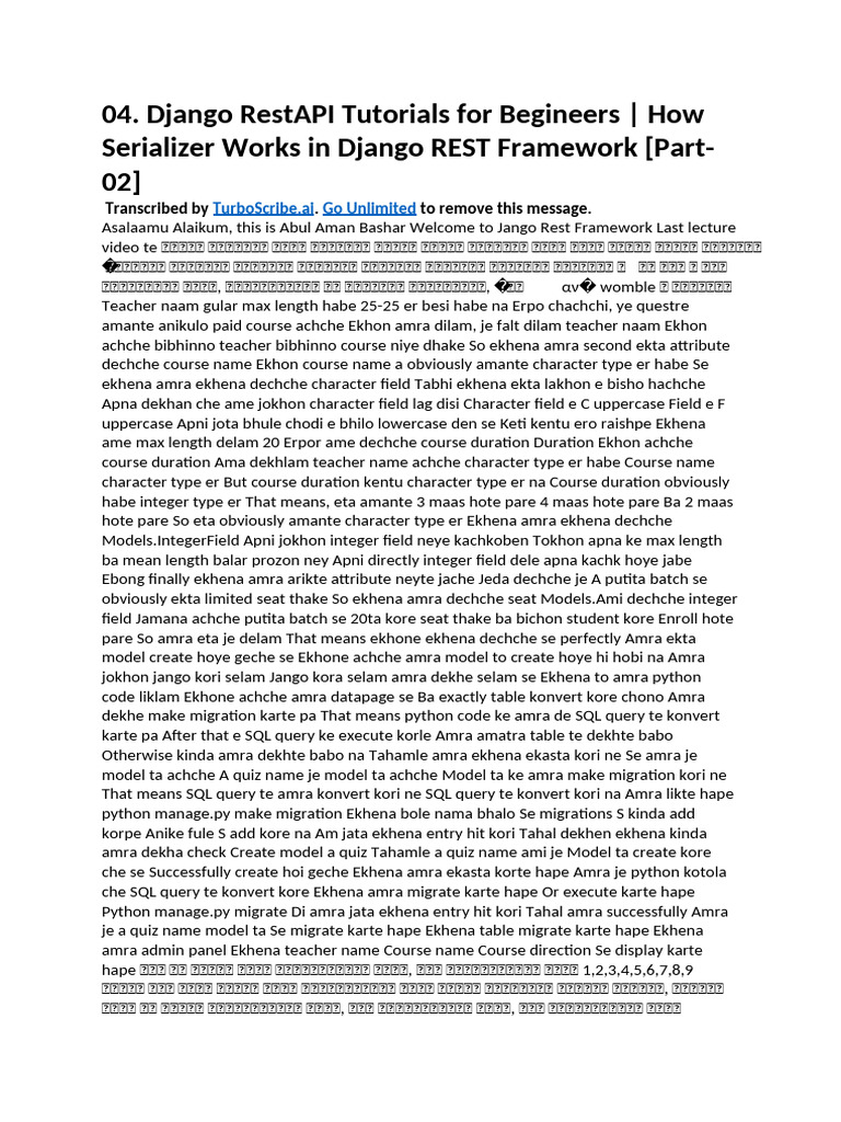 Django RestAPI Tutorials For Begineers - How Serializer Works in Django ...