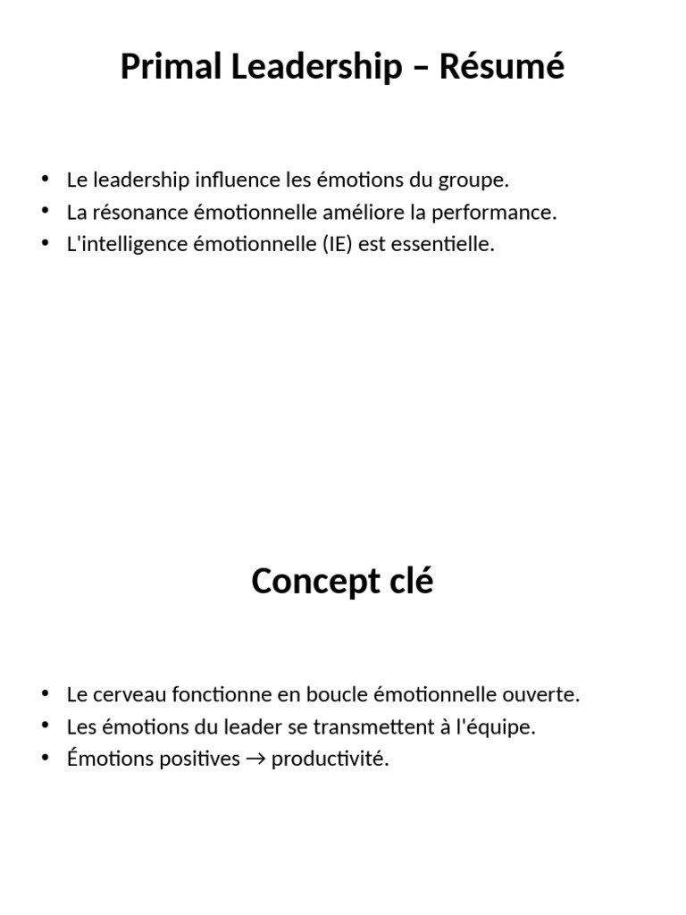 Leadership Primal : Émotions et Performance | PDF