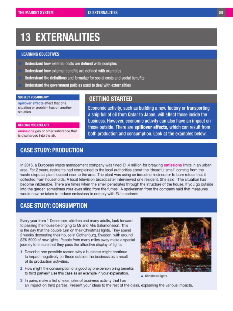 13 EXTERNALITIES From GCSE (9-1) Economics, Pearson Edexcel ...