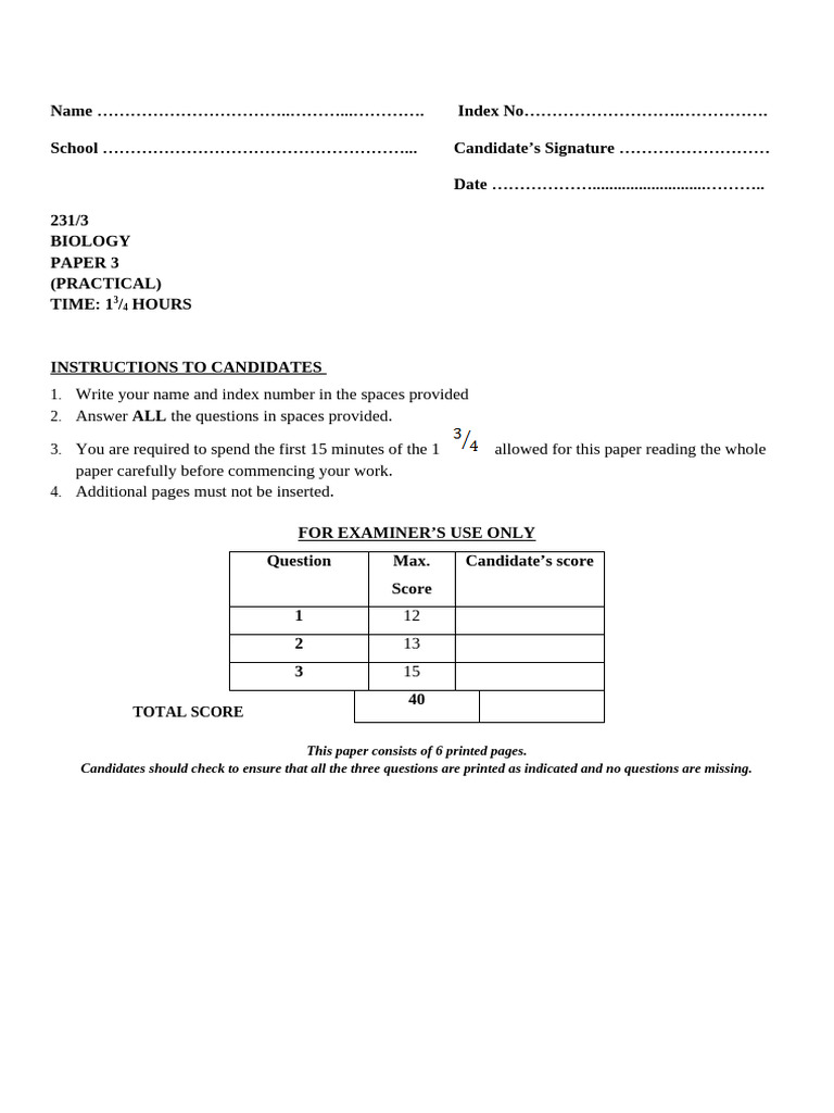 Biology Practical Exam 43 Questions | PDF