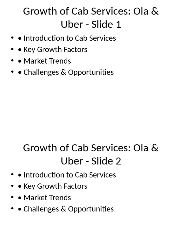 Ola & Uber Cab Services Growth Insights | PDF | Soft Bank Group