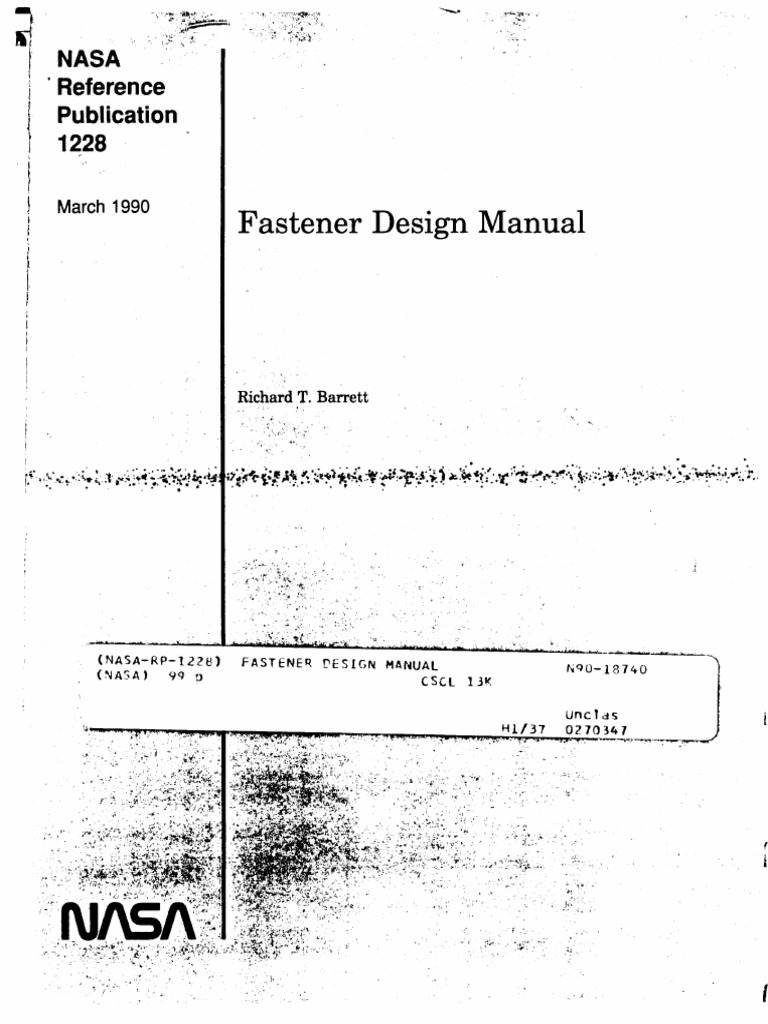 NASA Fastener Design Manual Guide | PDF | Corrosion | Stainless Steel