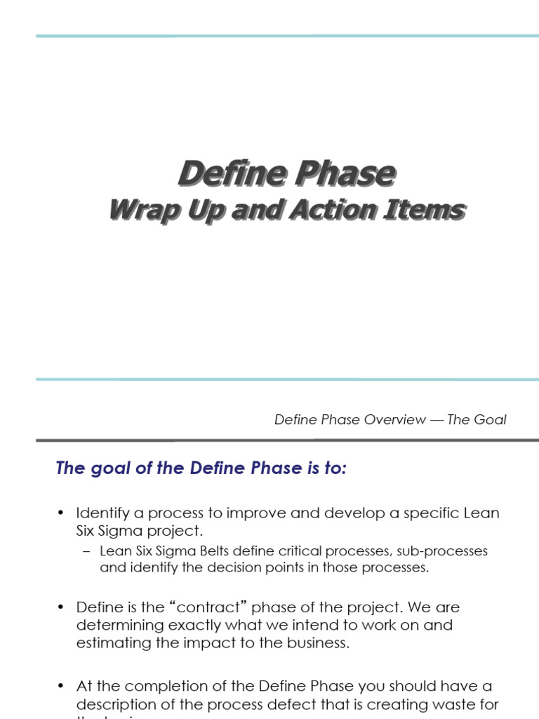 5_Define - Wrap Up and Action Items | PDF | Six Sigma | Business
