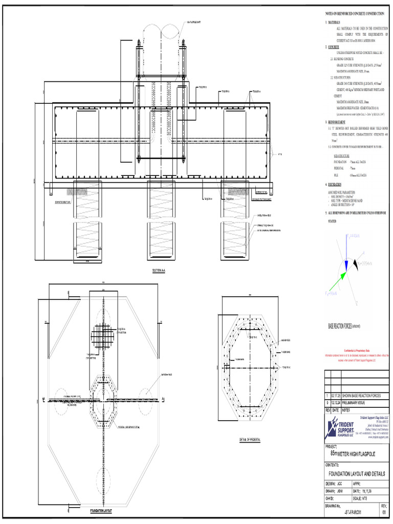 Trinity Foundations Design With Reaction Forces | PDF