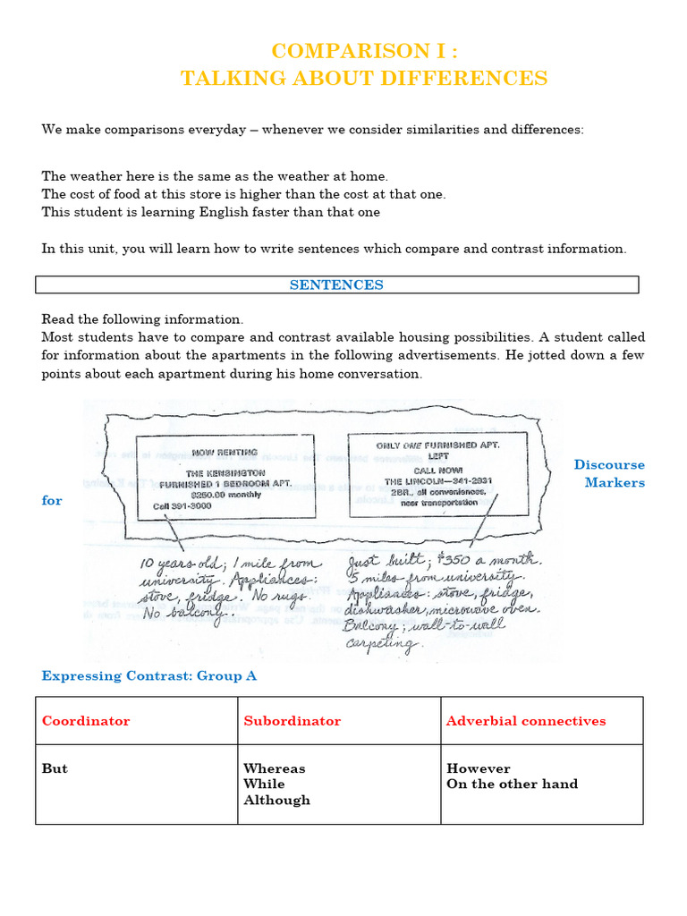 Compare and Contrast Language PDF | PDF | Verb | Semantic Units