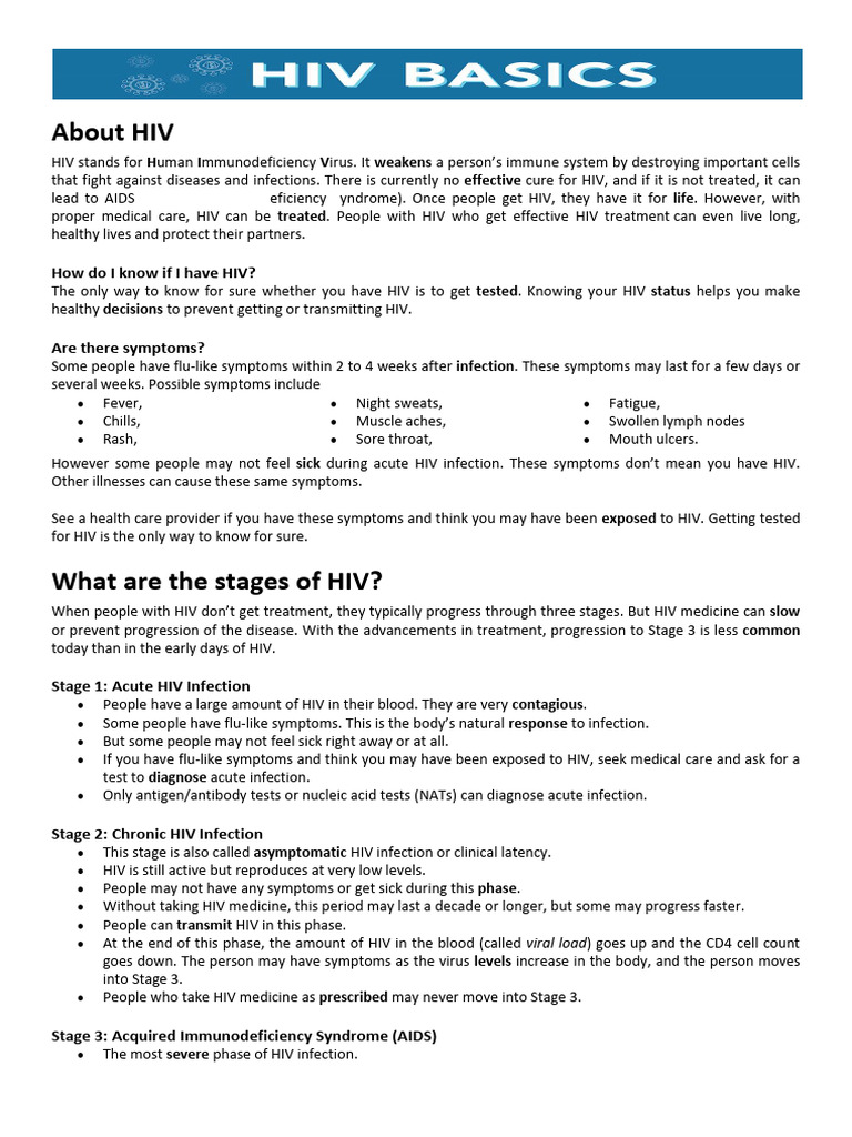 Hiv Basics_key PDF (1) | PDF | Hiv/Aids | Infection