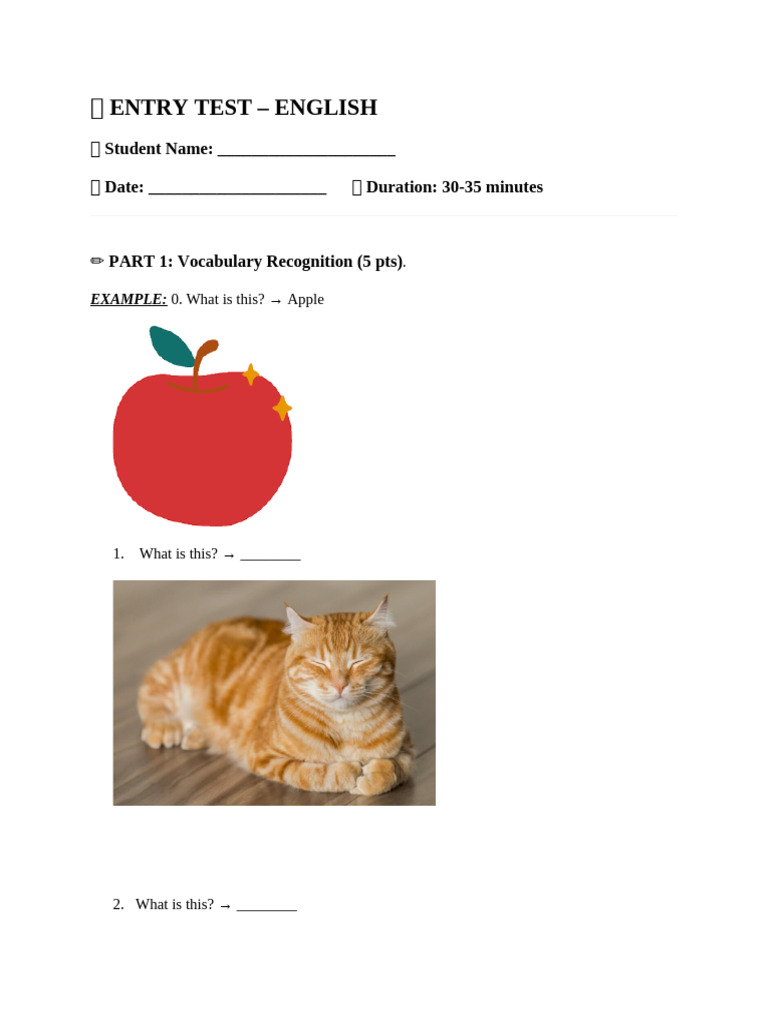 ? Entry Test | PDF