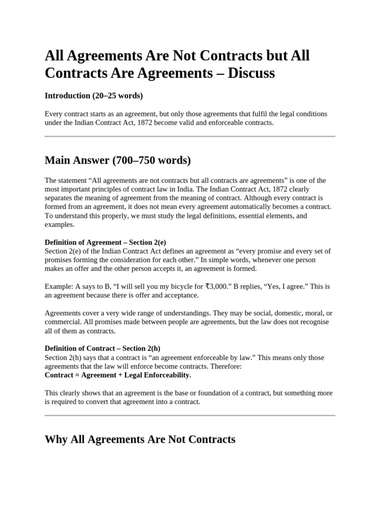 All Agreements Are Not Contracts but All Contracts Are EASY MODE | PDF | Justice | Crime & Violence
