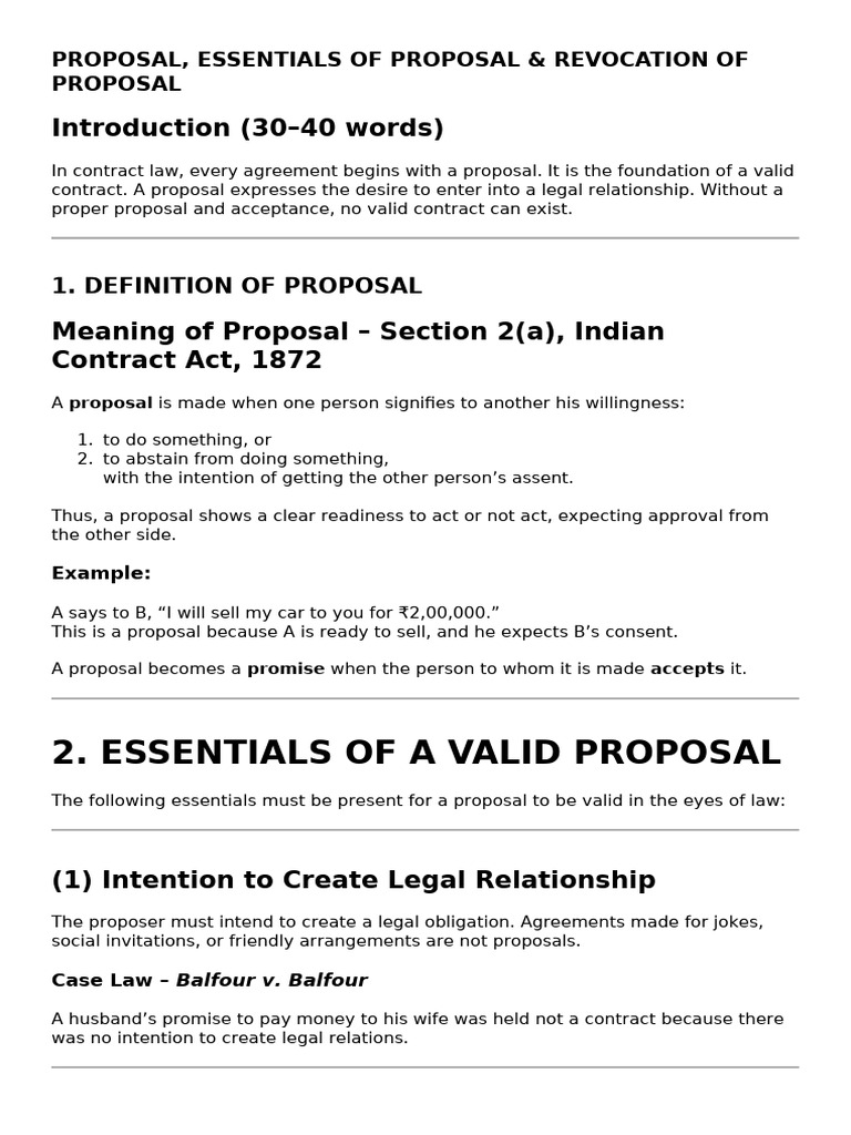 PROPOSAL | PDF | Offer And Acceptance | Business Law