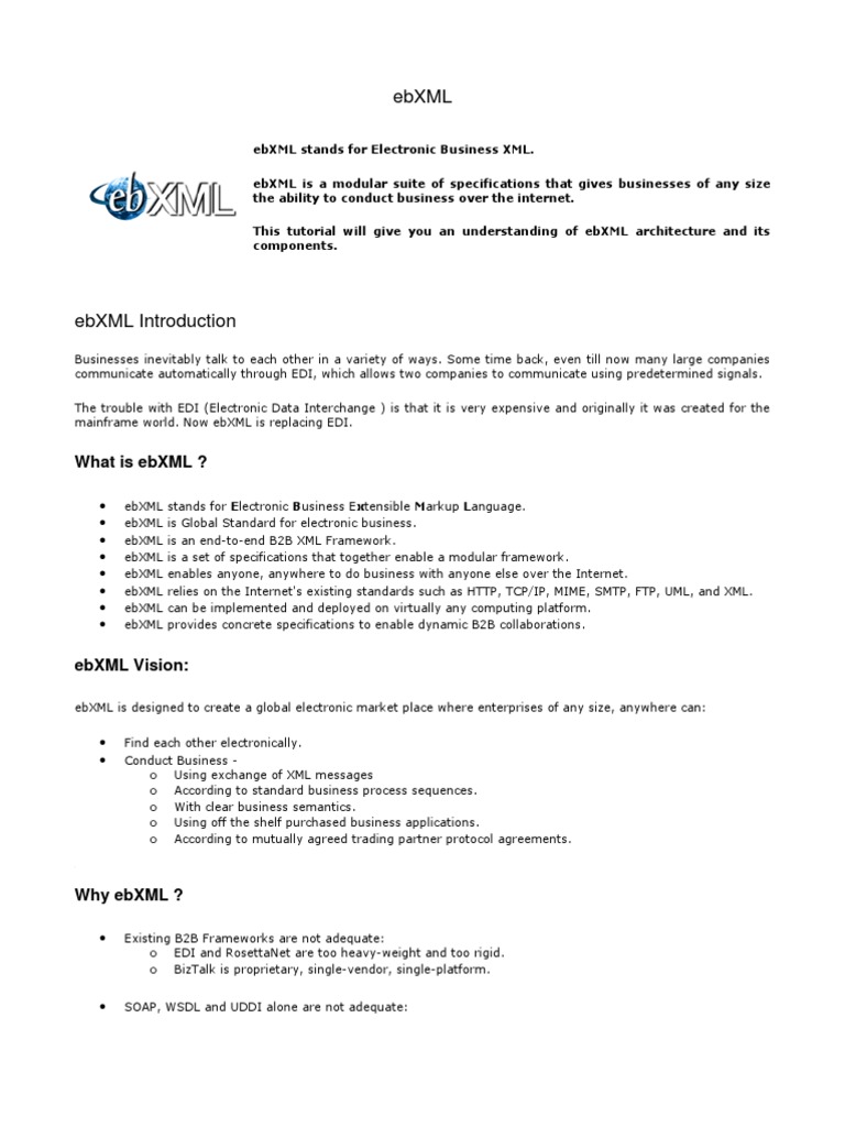 EbXML Beginner | PDF | Soap | Application Programming Interface