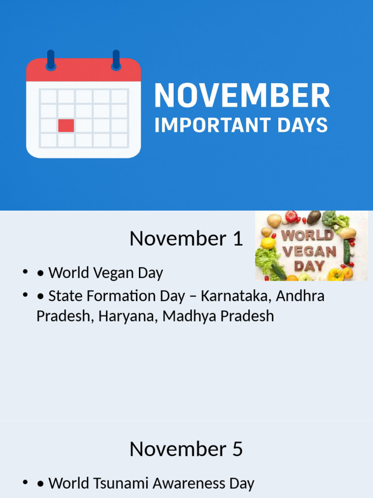 November Important Days | PDF
