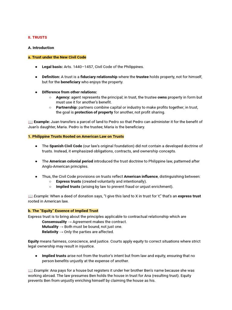 TRUSTS (First Part, Not Final) | PDF | English Trust Law | Trustee