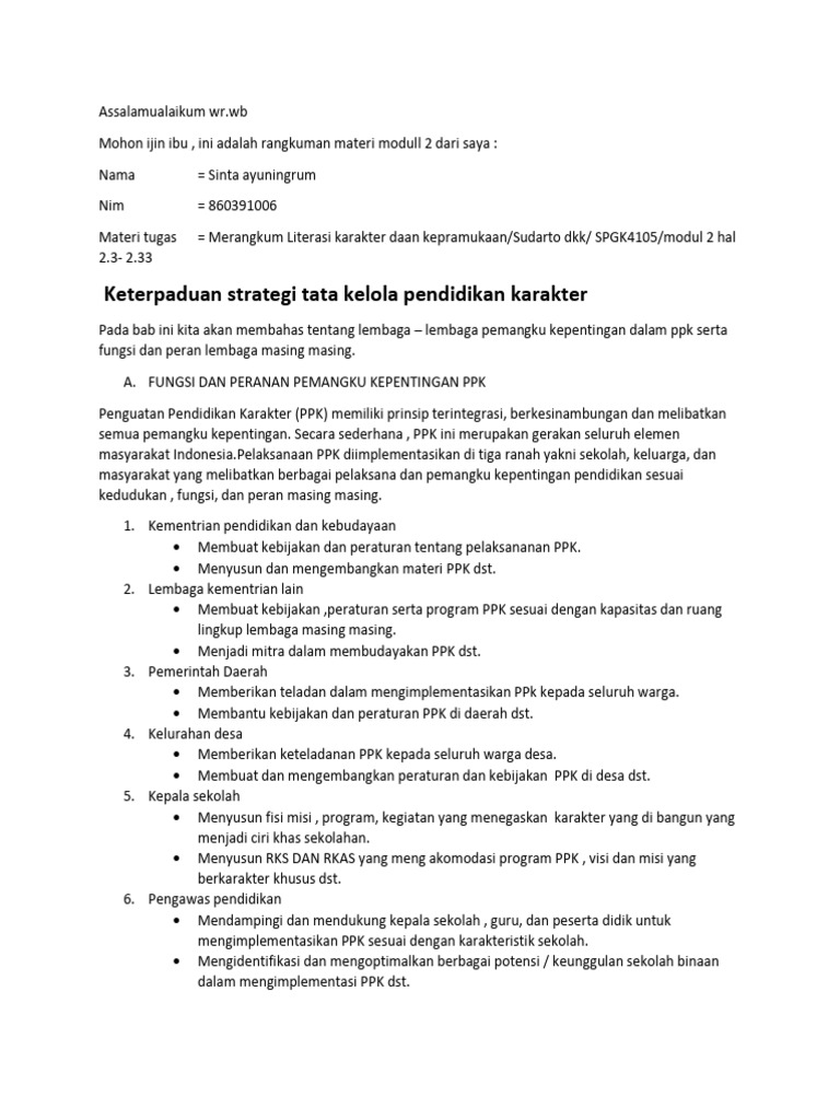 Rangkuman Modul 2 Literasi Karakter dan Kepramukaan | PDF