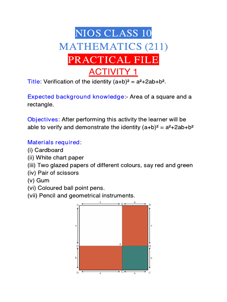 Maths Practical File | PDF
