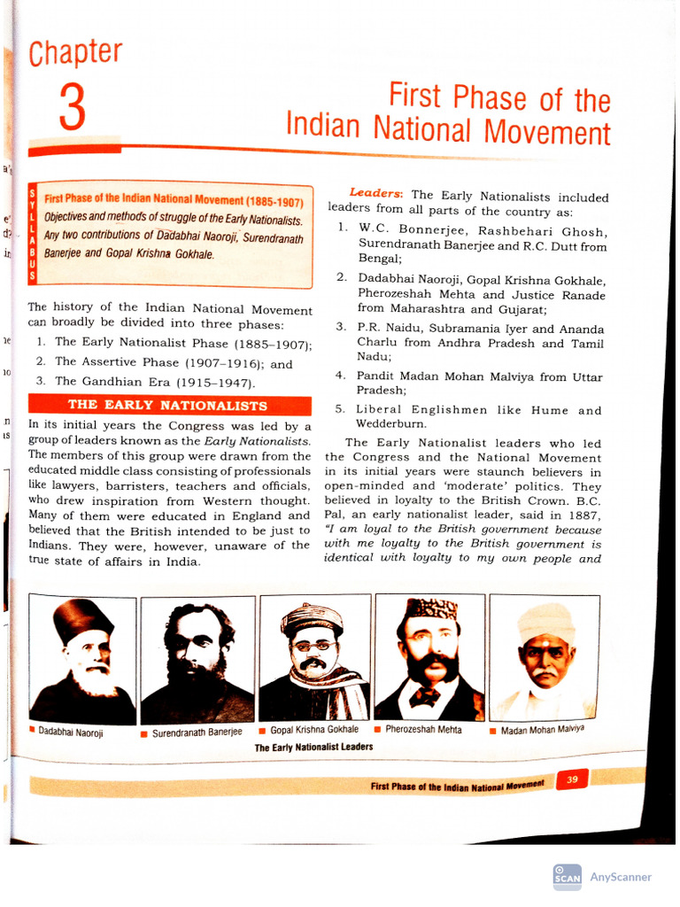 L3 - 1st Phase of The Indian National Movement | PDF
