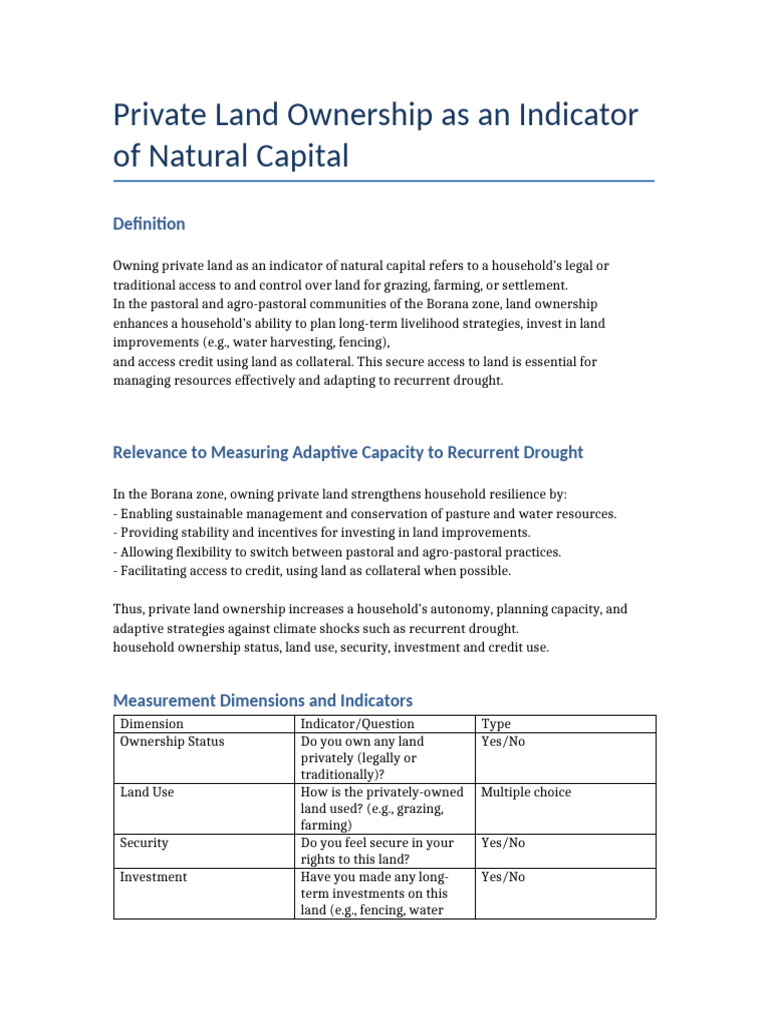 Private Land Ownership and Resilience | PDF | Climate Resilience ...