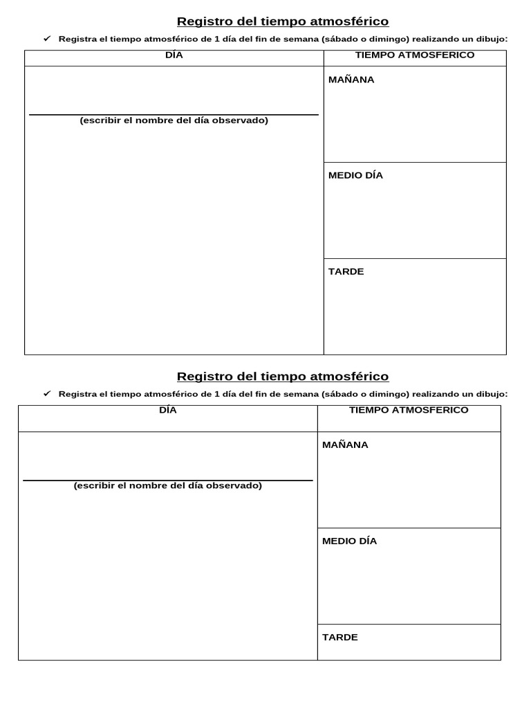 Registro Del Tiempo Atmosférico | PDF