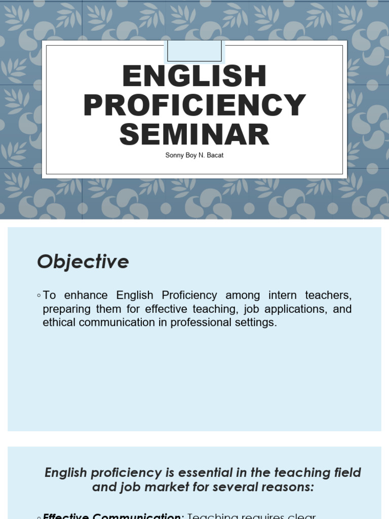 Enhance English Proficiency for Teachers | PDF | English Language ...