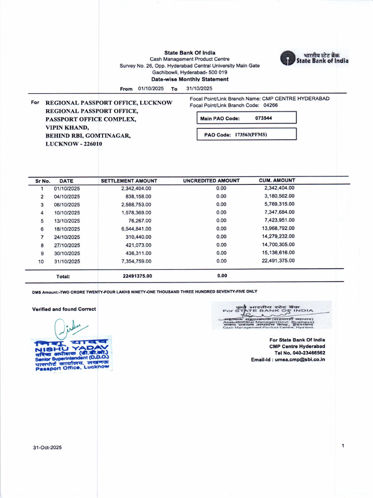 Monthly Bank Statement-Oct.25 (1) | PDF