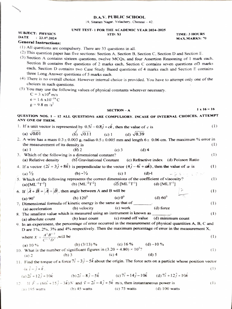 Phy Ut 1 24 - 25 | PDF | Elasticity (Physics) | Acceleration