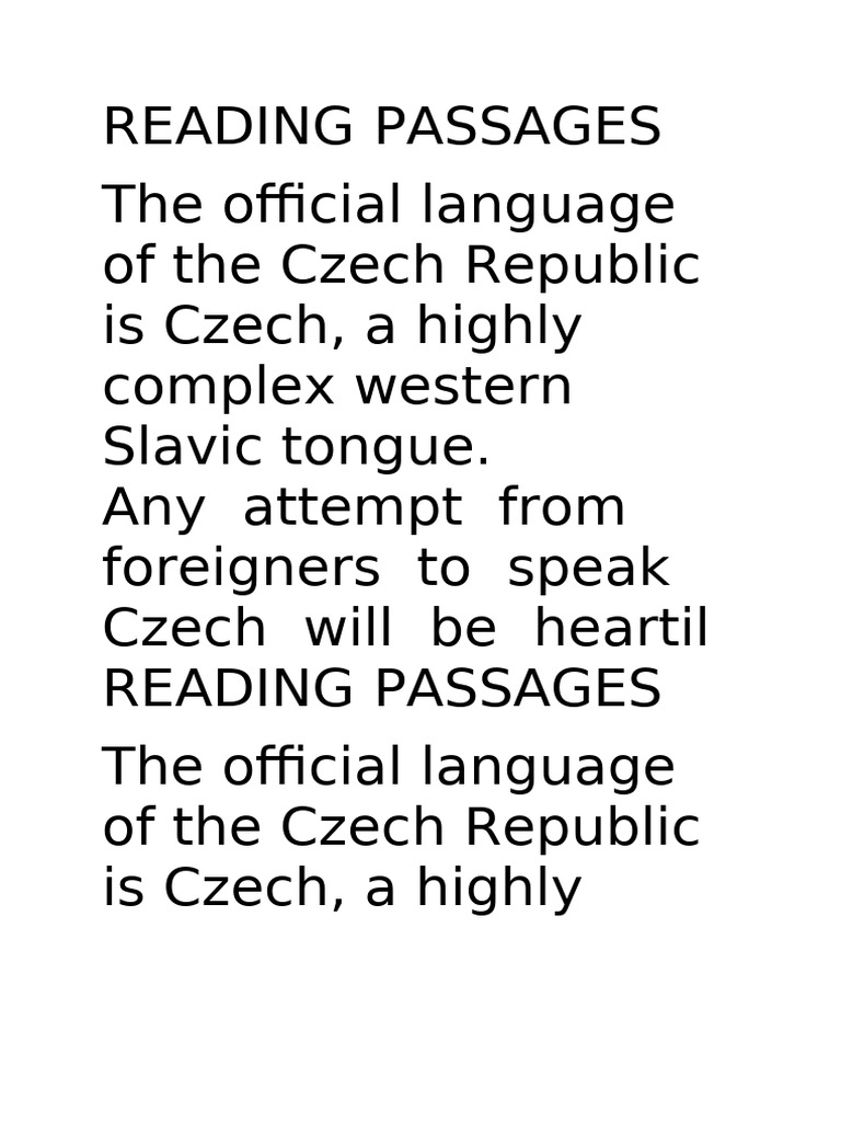 Czech Language Overview and Insights | PDF