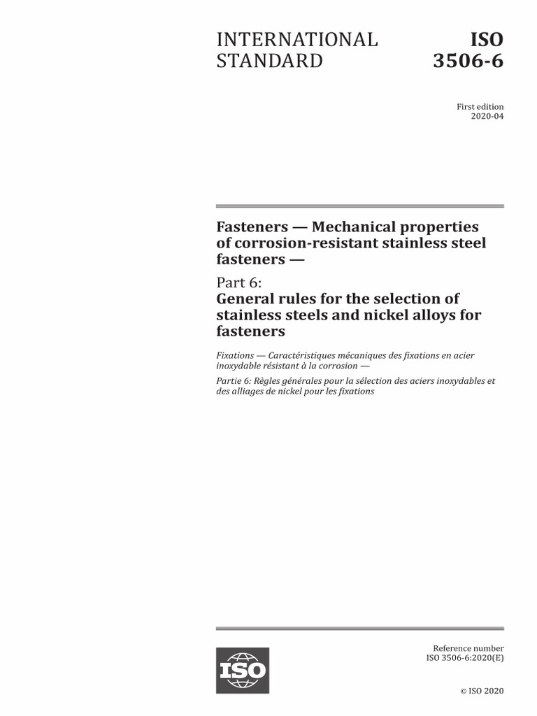 Iso 3506-6 2020 | PDF