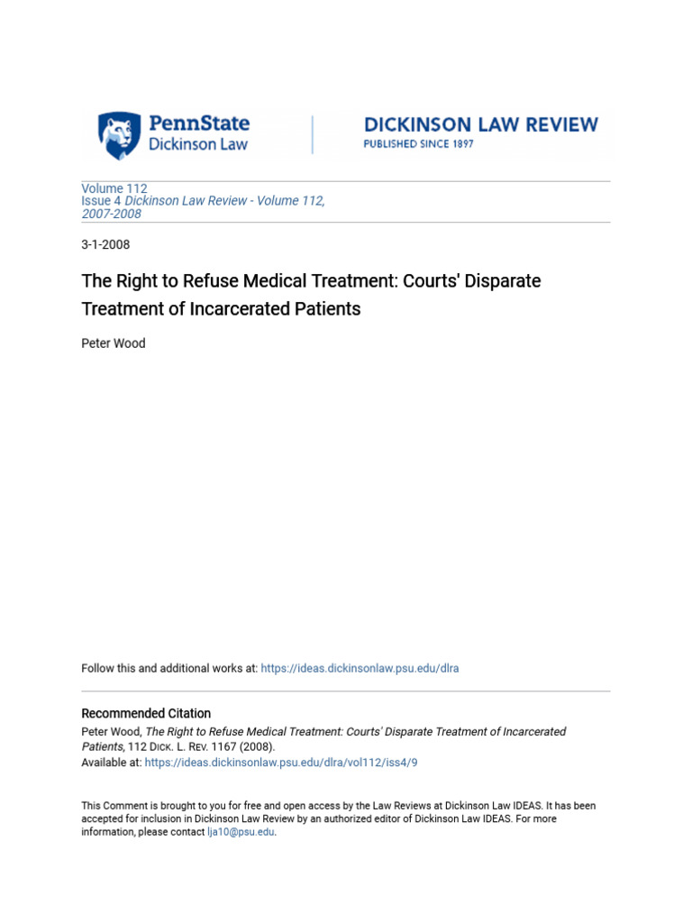 The Right To Refuse Medical Treatment | PDF | Hiv/Aids | Hiv