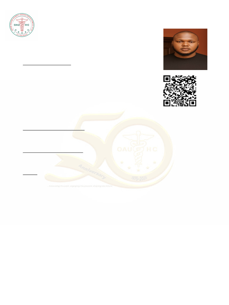 OAUTHC 2025 Medical Lab Scientist Application | PDF