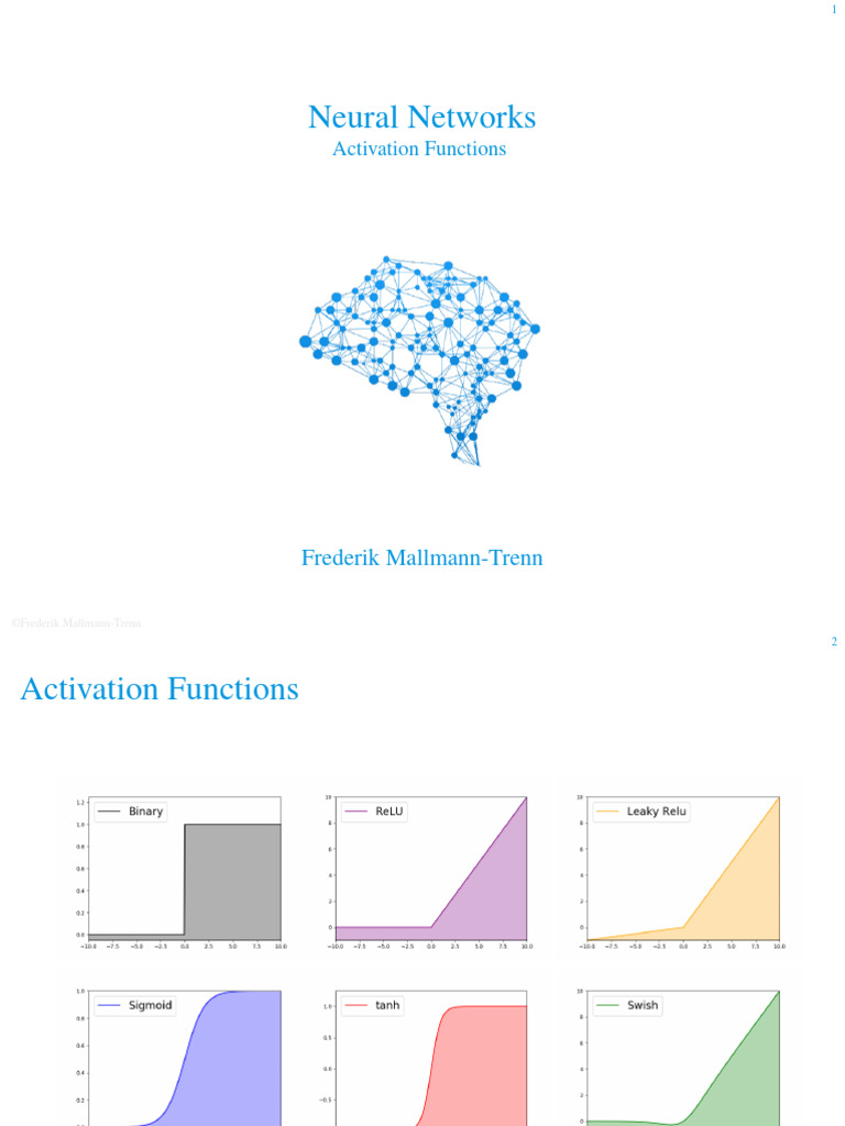 NN3 Activation Functions | PDF | Computational Neuroscience | Applied ...