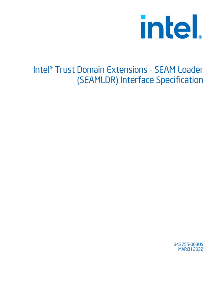 Intel TDX Seamldr Interface Specification | PDF | Computer Architecture ...
