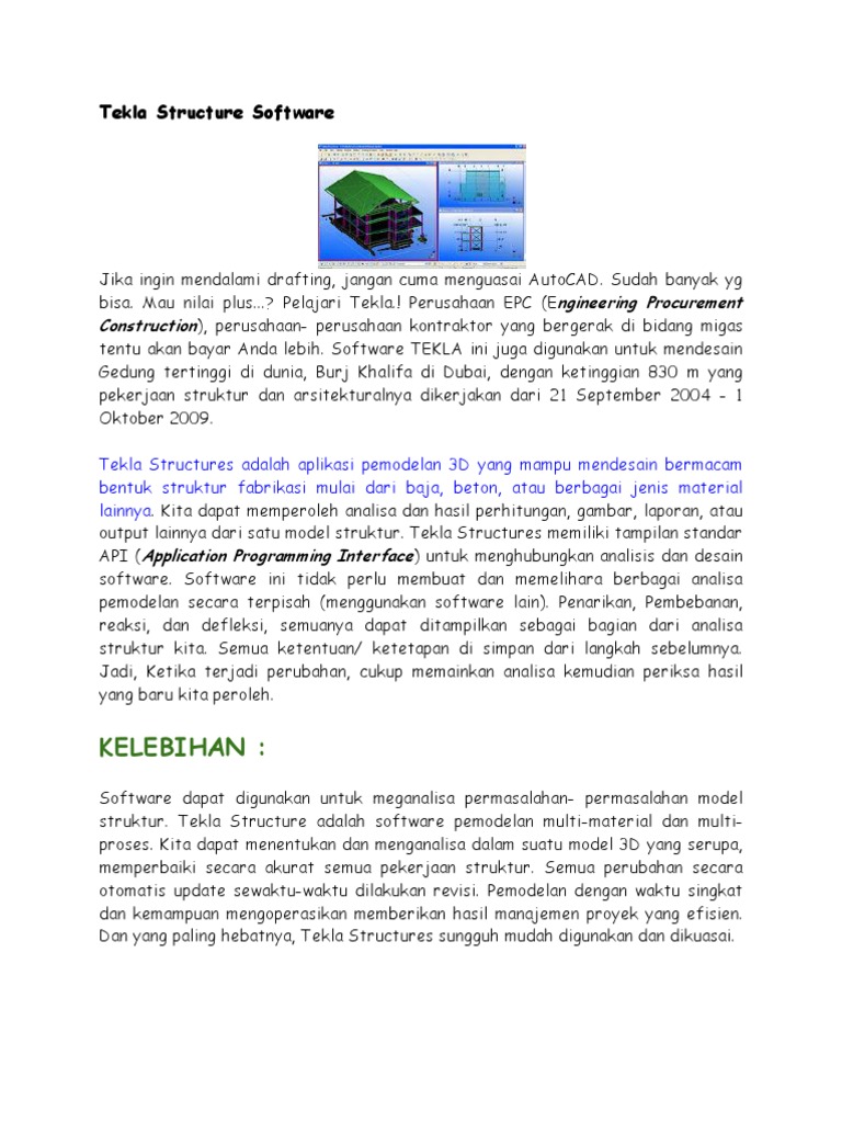 Tekla Structure Software | PDF | Teknologi & Rekayasa