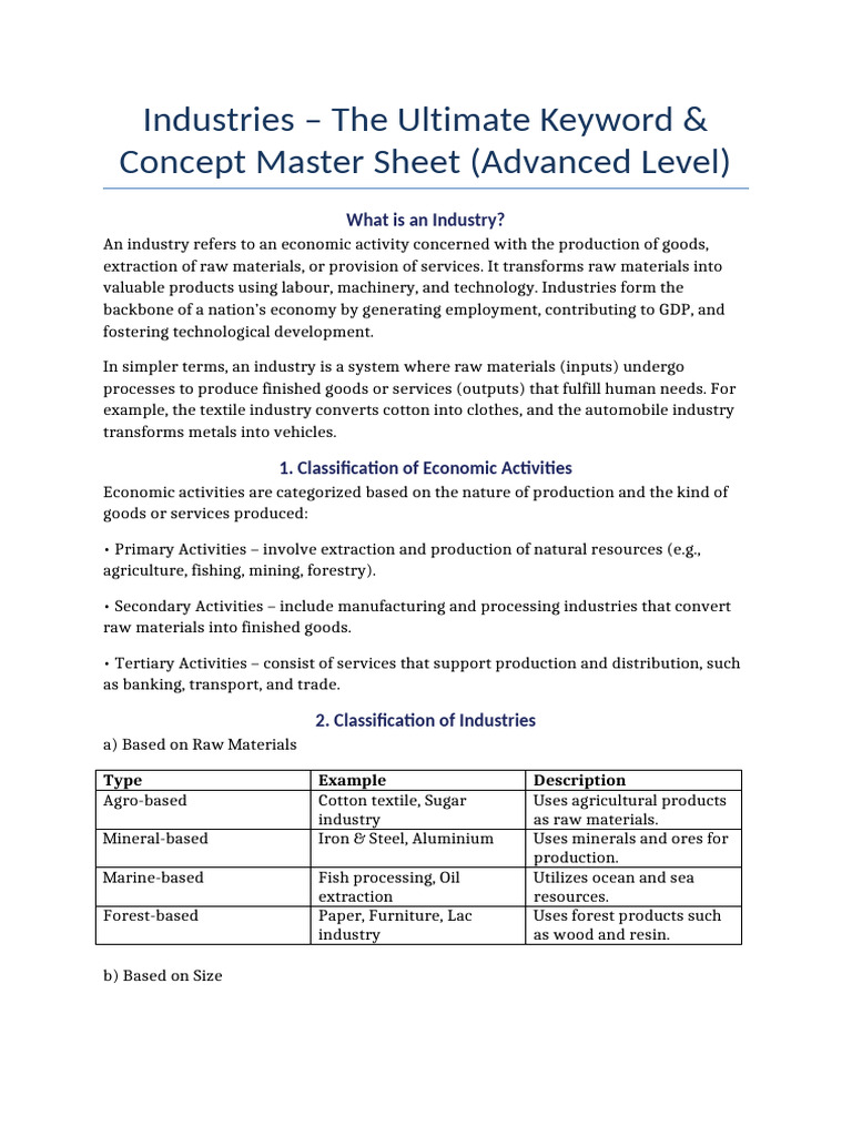 Industries_Keyword_and_Concept_Master_Sheet_Enhanced | PDF | Raw ...